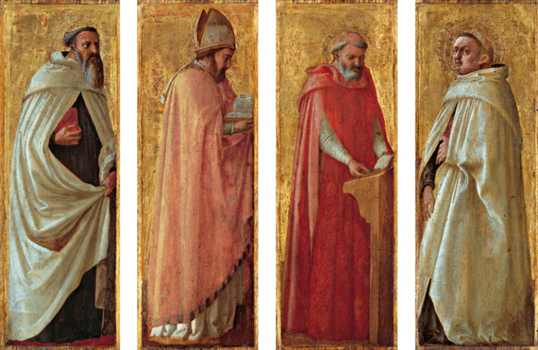 Vier Heilige: Augustinus (?), Hieronymus, zwei Karmeliter - KFMV - Kaiser Friedrich Museumsverein